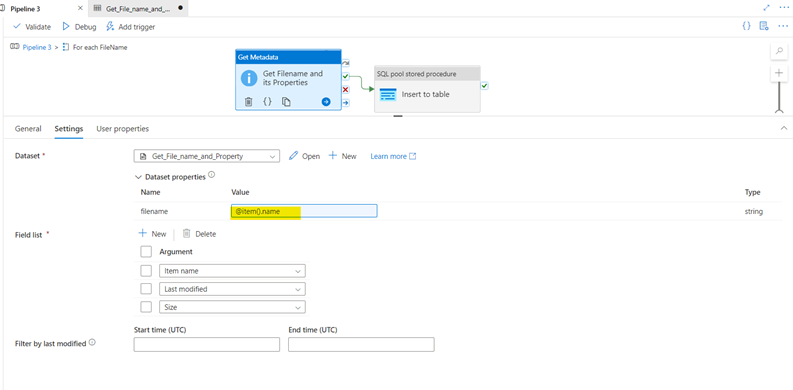 How to get the file properties from Azure Storage using ADF/Synapse Pipeline for a date range ...