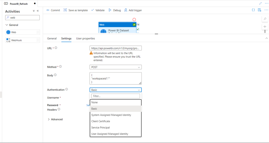 Refresh Power BI Datasets using Rest API from ADF/Synapse Pipeline – TechDiw